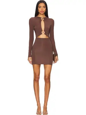 Superdown Sarah Cut Out Dress - Chocolate Brown