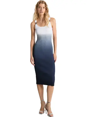 Michael Kors Michael Kors Ombré Ribbed Stretch Viscose Dress Blue