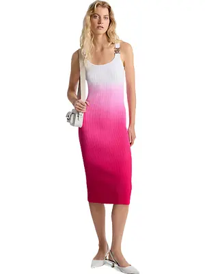 Michael Kors Michael Kors Ombré Ribbed Stretch Viscose Dress Pink
