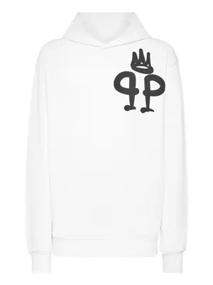 Philipp Plein King Cotton Hoodie - White