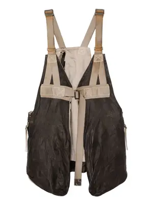 Boris Bidjan Saberi Panelled Buckled Gilet - Neutrals