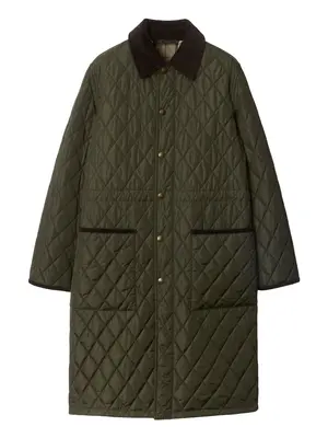 Burberry Quilted Car Coat - Green