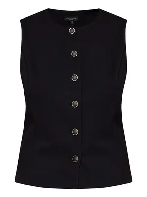 Rag & Bone Irina Ponte Waistcoat - Black