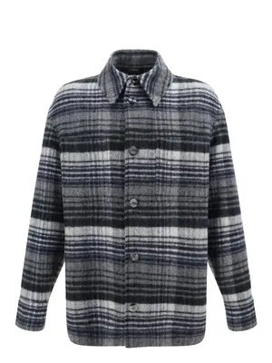 Fendi Checked Go To Shirt Jacket - Grey