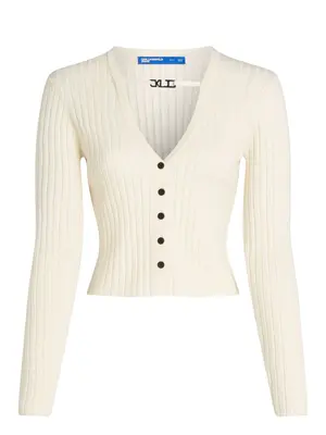 Karl Lagerfeld Cropped Cardigan - White