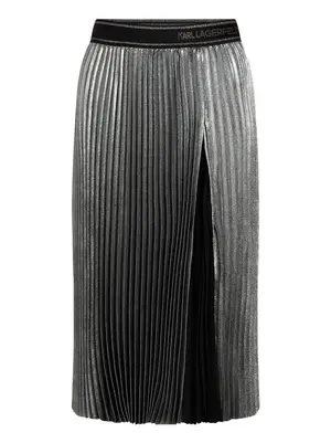 KARL LAGERFELD Karl Lagerfeld Metallic Pleated Skirt