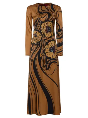 La DoubleJ Clingy Swing Maxi Dress - Orange