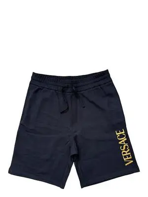 Versace Embroidered Logo Sweatshorts - Black