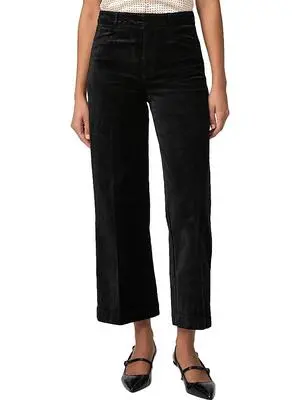 Paige Anessa Velvet Full Length Pants - Black Overdye