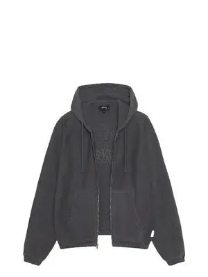 StÜssy Waffle Lined Zip Hoodie - Black