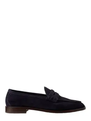 Ralph Lauren Bolden Calf-suede Penny Loafer - Navy