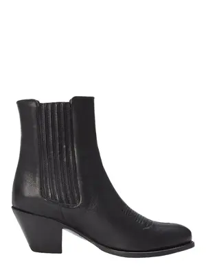 Ralph Lauren Leather Chelsea Western Boot - Black
