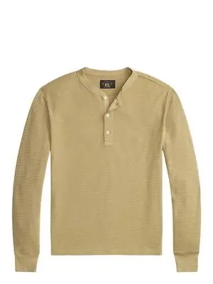 Ralph Lauren Waffle-knit Henley Shirt - Spring Beige