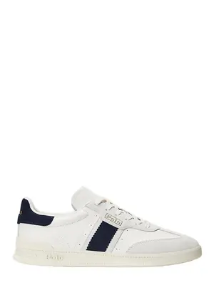 Ralph Lauren Heritage Aera Leather-Suede Sneakers Bianco/navy