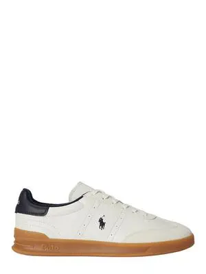 Ralph Lauren Heritage Aera Leather-suede Sneakers - Deckwash White/navy