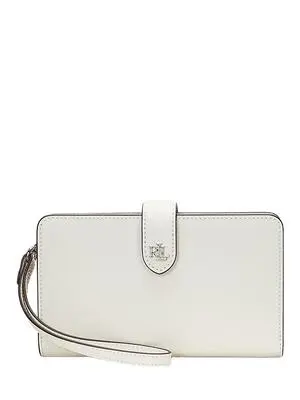 Ralph Lauren Ralph Lauren Crosshatch Leather Tech Wristlet Soft White