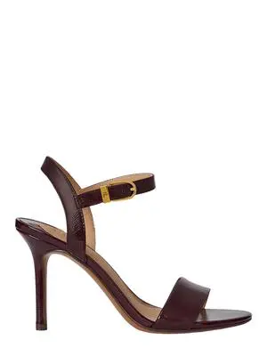 Ralph Lauren Gwen Crinkle Patent Leather Sandal - Dark Garnet