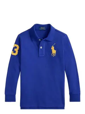 Ralph Lauren Big Pony Mesh Long-sleeve Polo Shirt - Classic Azure