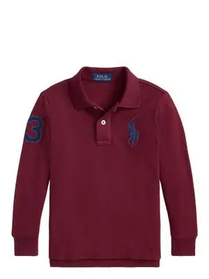 Ralph Lauren Big Pony Mesh Long-sleeve Polo Shirt - Classic Wine