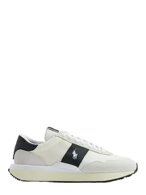 Ralph Lauren Train 89 Suede And Oxford Sneakers - Tonal Bianco