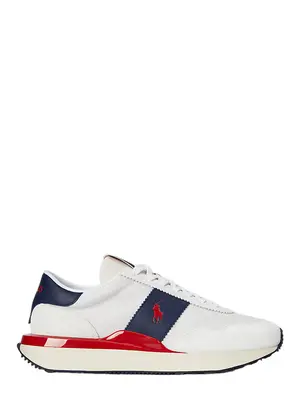 Ralph Lauren Ralph Lauren Train 89 Suede And Oxford Sneakers White/navy/red