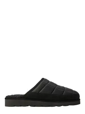Ralph Lauren Reade Suede-trim Quilted Scuff Slipper - Black/cream