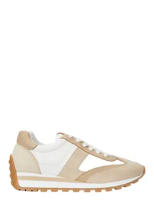 Ralph Lauren Lauren Ralph Lauren Dani Suede & Leather Sneakers Snow White/sand Dune