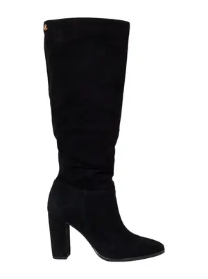 Ralph Lauren Artizan Suede Tall Boots - Black