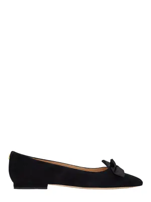Ralph Lauren Londyn Suede Ballet Flat - Black