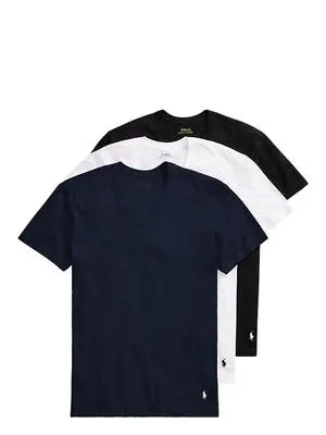 Ralph Lauren Classic Fit Wicking V-neck 3-pack - Navy/white/black
