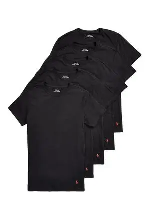 Ralph Lauren Slim Fit Wicking Crew 5-pack - Black