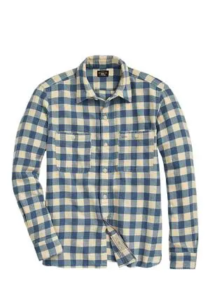 Ralph Lauren Plaid Cotton-linen Shirt - Indigo/cream