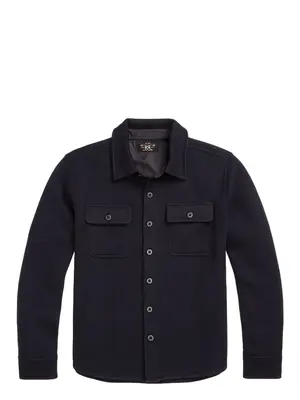 Ralph Lauren Birdseye Jacquard Wool Workshirt Sweater - Navy