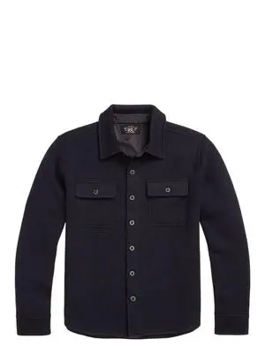 Ralph Lauren Birdseye Jacquard Wool Workshirt Sweater - Navy