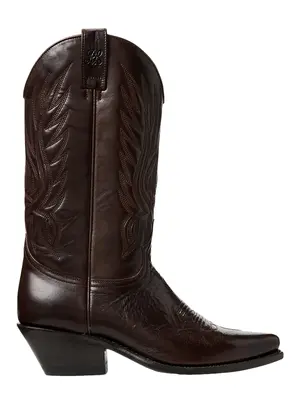 Ralph Lauren Chilton Mm Vachetta Cowboy Boot - Luggage Brown