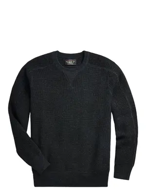 Ralph Lauren Waffle-knit Cotton-wool Sweater - Black Heather