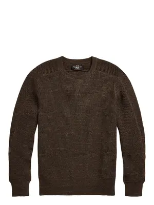 Ralph Lauren Waffle-knit Cotton-wool Sweater - Dark Olive Heather