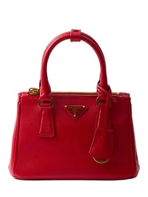 Prada Prada Galleria Saffiano Leather Micro Bag Red