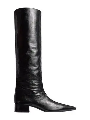 Khaite Andee Leather Knee Boots - Black