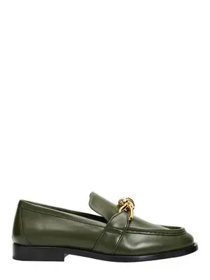 Bottega Veneta Bottega Veneta Astaire Metal-Knot Leather Loafers Grass