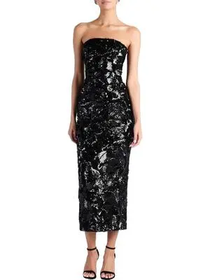 HELSI HELSI Leslie Pattern Sequin Strapless Gown