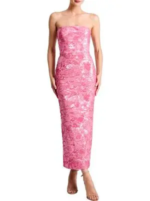 HELSI HELSI Leslie Pattern Sequin Strapless Gown Rose Pink