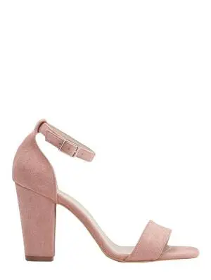 FOREVER & ALWAYS SHOES High Heel Ankle Strap Sandals - Dusty Pink