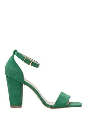 FOREVER & ALWAYS SHOES High Heel Ankle Strap Sandals - Green Suede