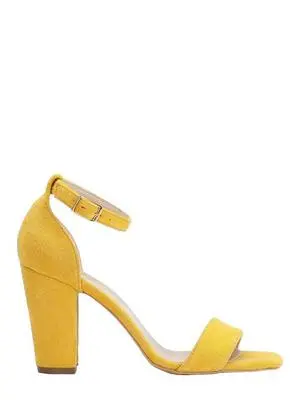 FOREVER & ALWAYS SHOES High Heel Ankle Strap Sandals - Yellow