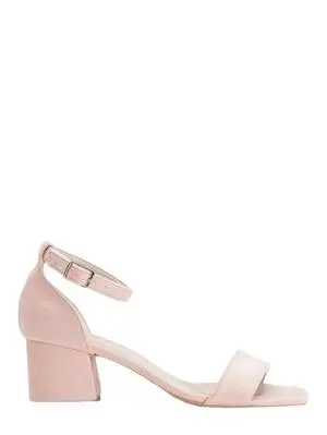 FOREVER & ALWAYS SHOES Iva Low Block Heel Sandals - Coral Pink