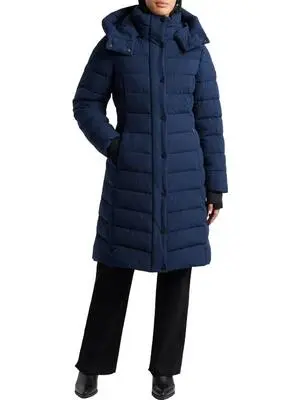 Bcbgmaxazria BCBG Water-Resistant Hooded Puffer Jacket Dark Navy
