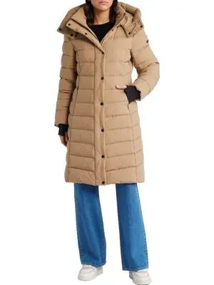 Bcbgmaxazria BCBG Water-Resistant Hooded Puffer Jacket Mushroom