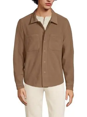 LANDS' END Anyweather Fleece Shirt Jacket Honey Beige