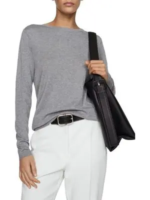 Mango Lightweight Crewneck Sweater - Light Heather Grey